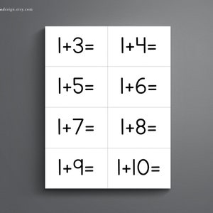 Printable Addition Flash Cards Set 0-12 (169 Cards). Math Flash Cards ...