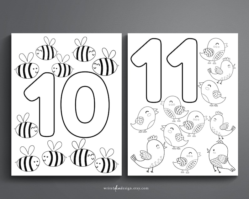 Number Coloring Pages 1-15. Preschool Activity. Toddler Coloring Page ...
