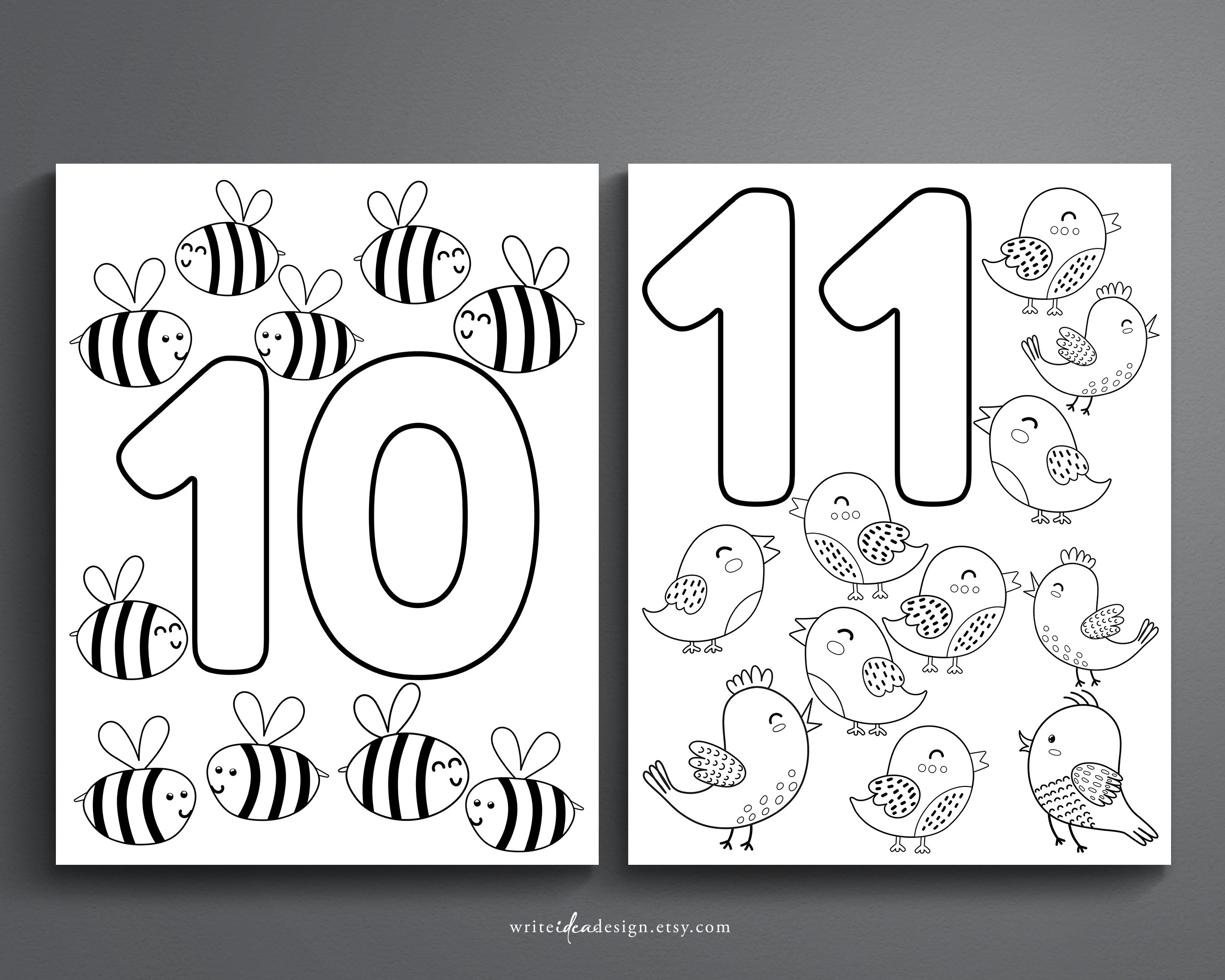 Number Coloring Pages 1-15. Preschool Activity. Toddler Coloring Page ...