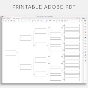 Family Tree Chart. Pedigree Chart. Genealogy Template. Ancestral Chart ...