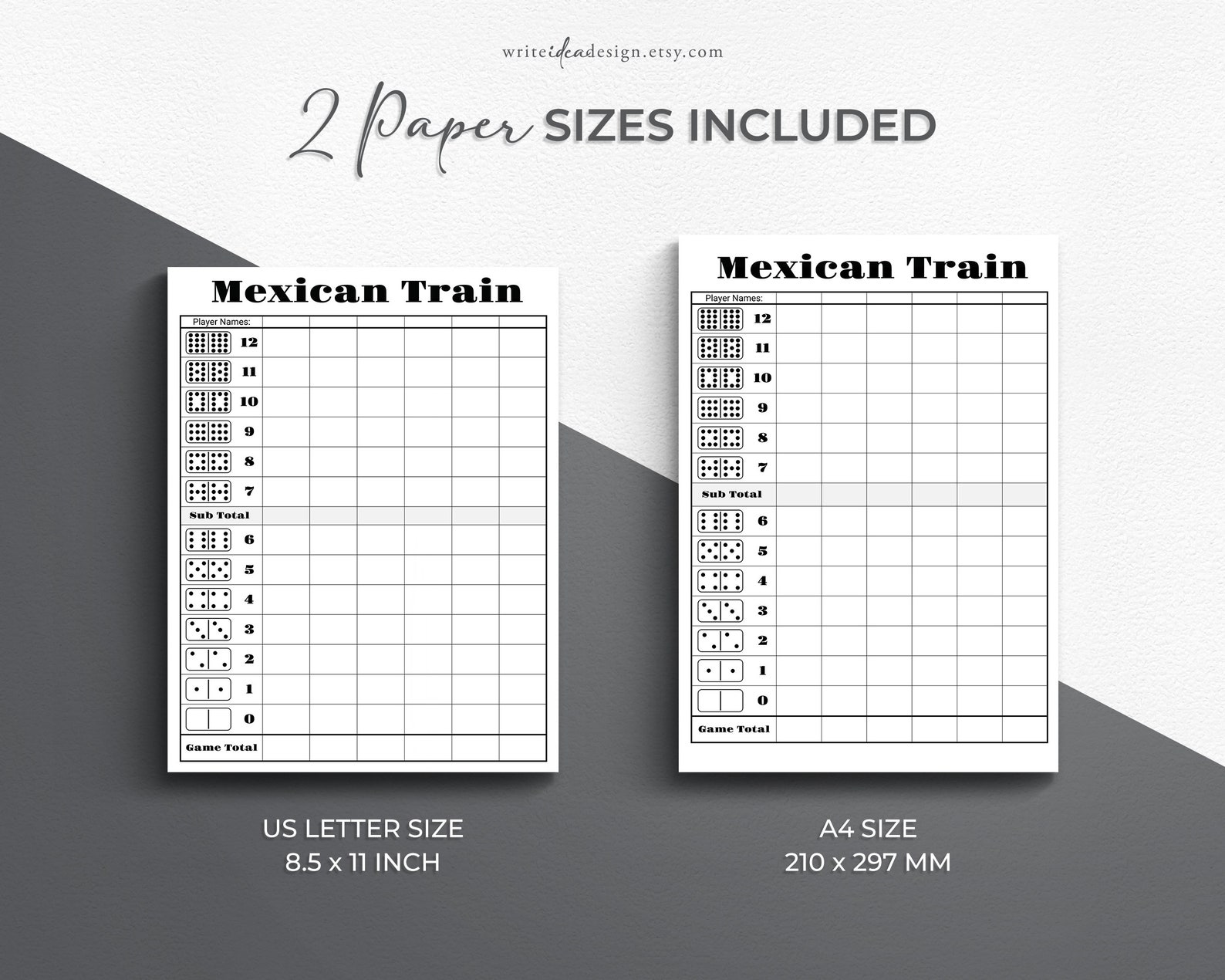 Mexican Train Score Card. Dominos Score Sheet. Mexican Train Score ...