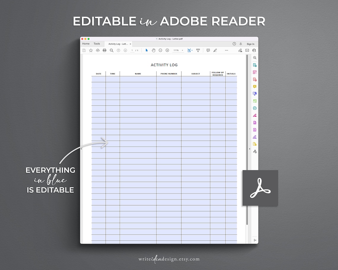 Activity Log. Activity Tracker Template. Activity and - Etsy