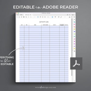 Activity Log. Activity Tracker Template. Activity and Follow-up ...