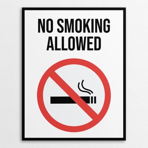 Printable No Smoking Sign in US Letter and A4 Sizes, Instant Download ...