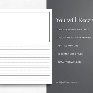 Handwriting Story Paper. Penmanship Paper. Writing Practice Paper ...