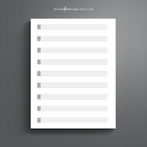 Printable Alto Clef Sheet Music for Letter/a4. Blank Music Alto Clef - Etsy