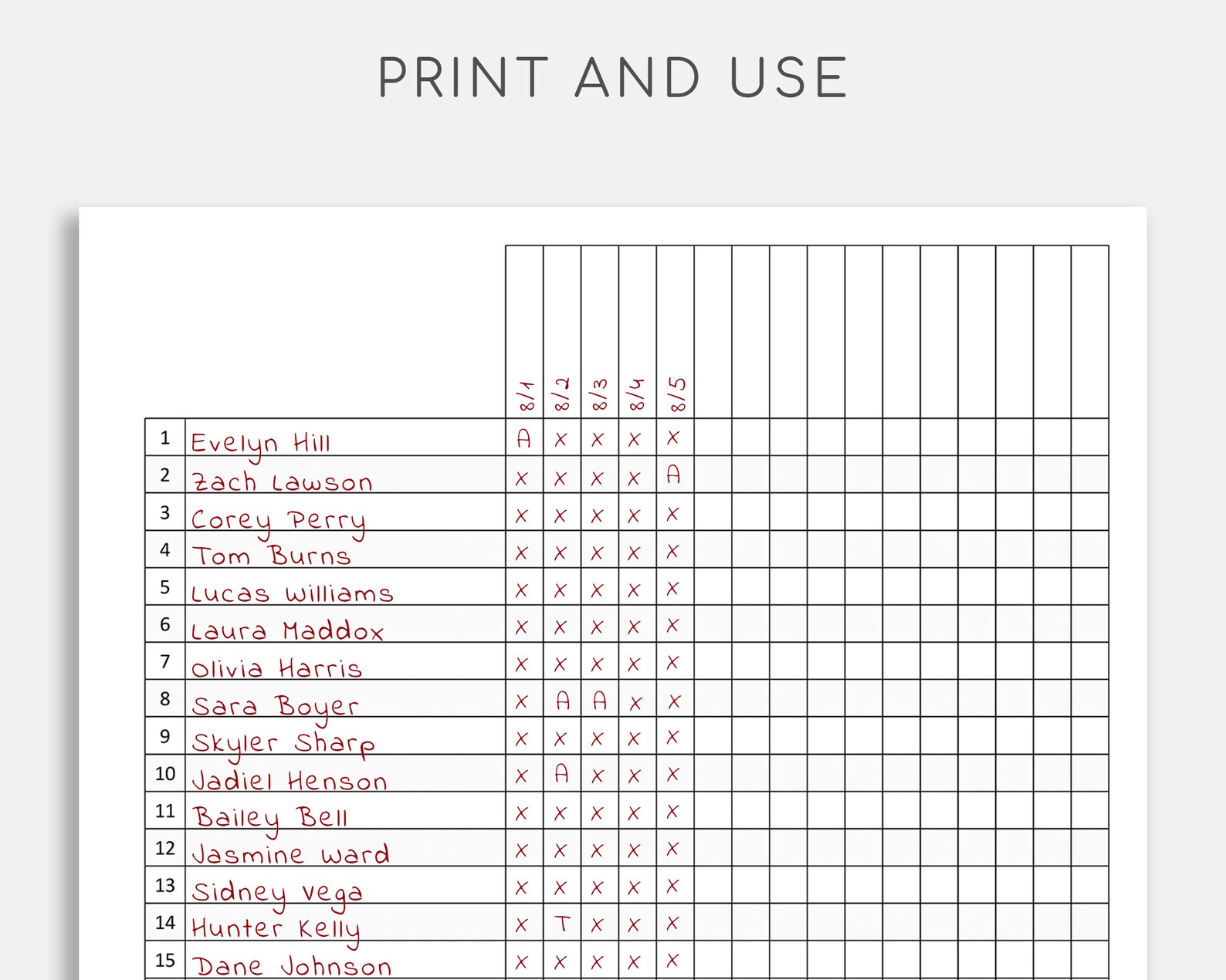 Printable Class Record and Checklist. Class Gradebook. Teacher - Etsy