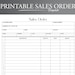 Printable Sales Order Template, Small Business Order Form (PDF) - Etsy
