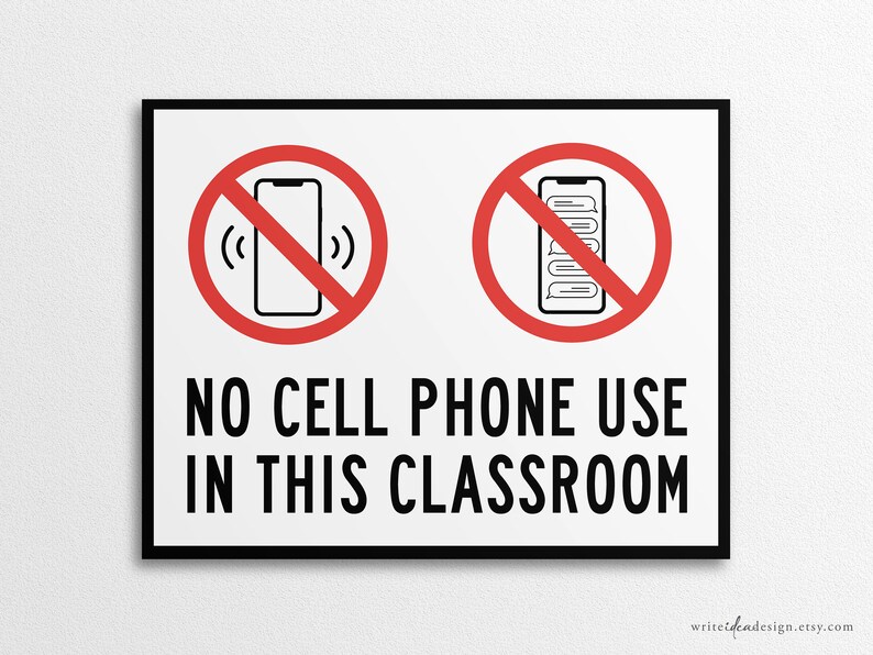 No Cell Phone Use in Classroom Sign: Printable Poster (PNG/PDF) - Etsy