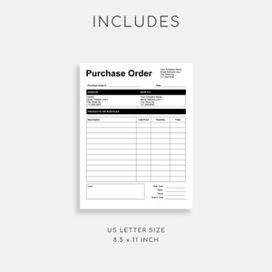 Purchase Order Template. Pdf/google Docs/microsoft Word. - Etsy