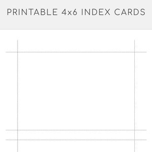 Printable 4x6 Index Card. Printable Note Cards. Printable - Etsy