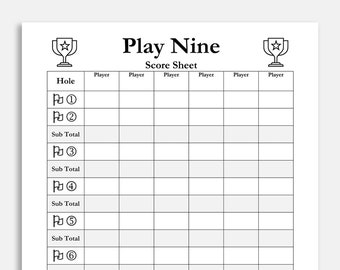 Play Nine Score Sheet - Etsy