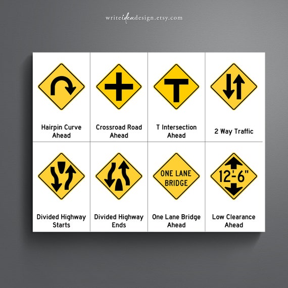 Road Sign Flash Cards Printable Traffic Signs Flashcards Essential