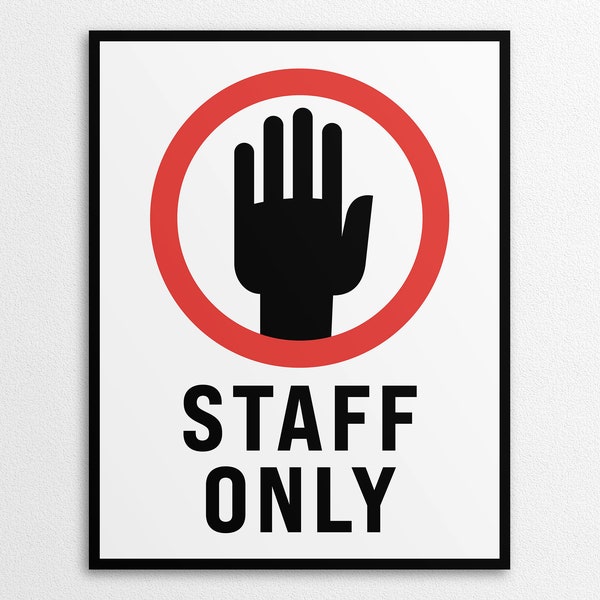 Staff Only Printable Sign - Etsy