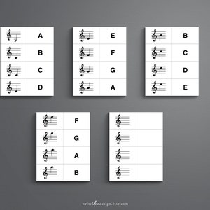 Printable Music Note Flash Cards. Treble Clef. Learning to - Etsy