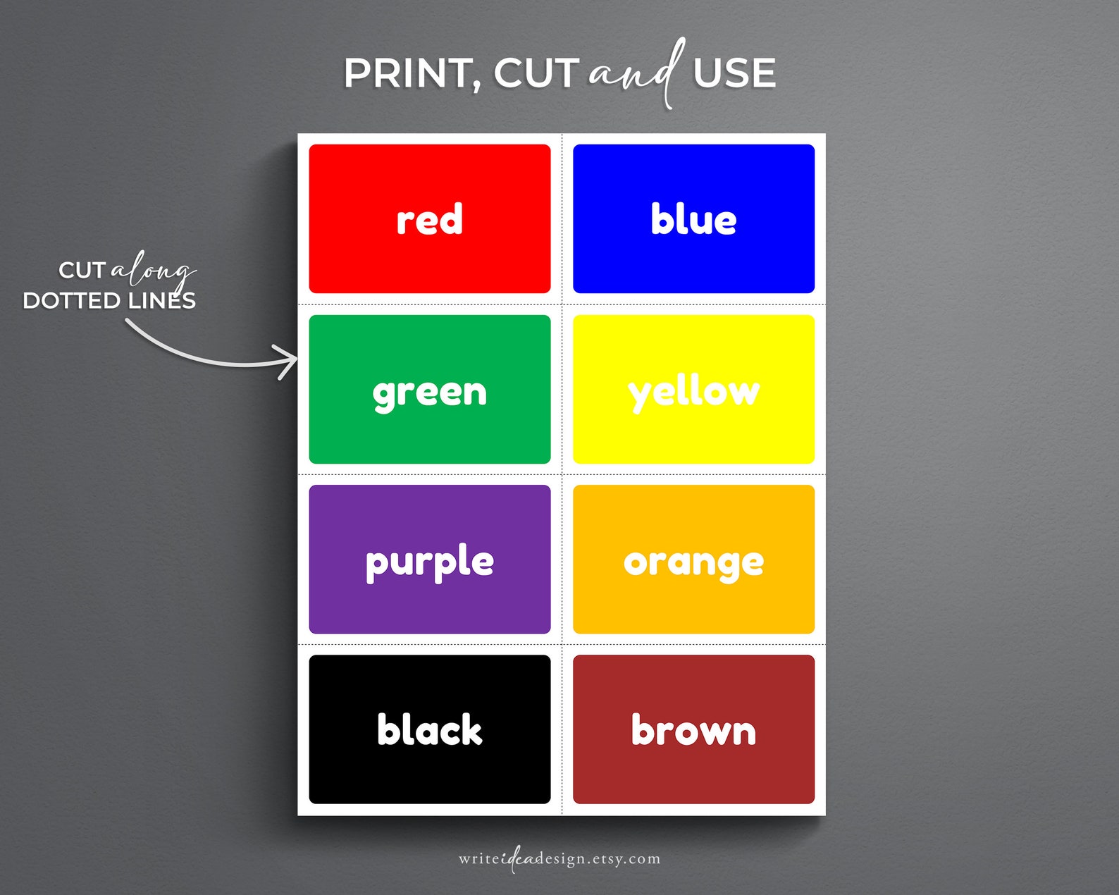 Color Flash Cards | Printable Learning for Kids (PDF) - Etsy