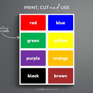 Printable Color Flash Cards. Printable Color Name Flash Cards. Learn ...