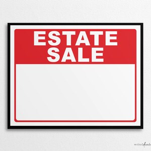 Printable Estate Sale Sign - US Letter and A4 Sizes, Instant Download ...
