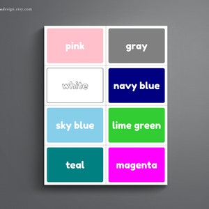 Color Flash Cards | Printable Learning for Kids (PDF) - Etsy
