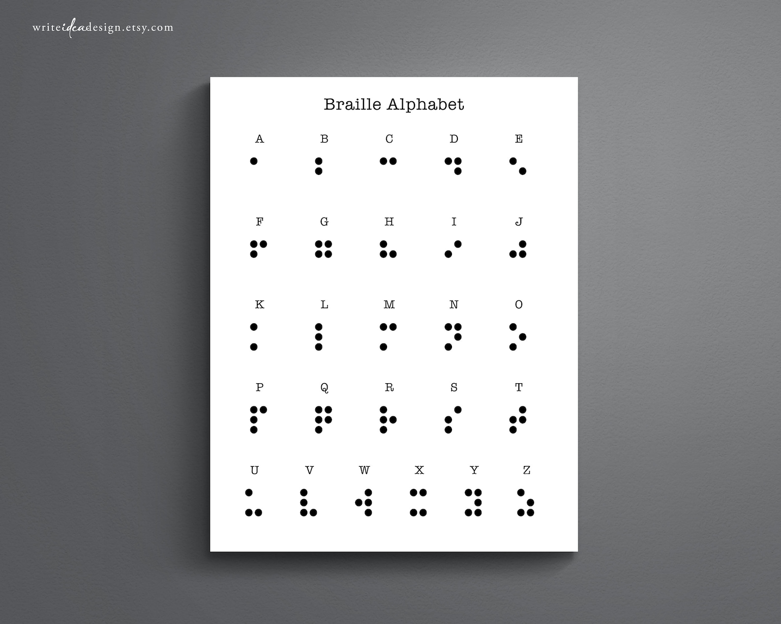 Printable Braille Alphabet Learning Sheet (PDF) - Etsy