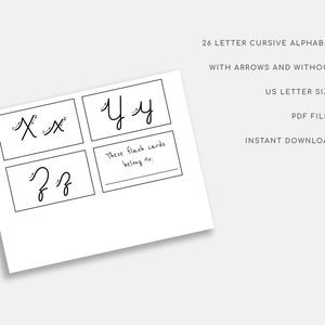 Cursive Alphabet Printable Flash Cards. Learn Cursive. Cursive | Etsy