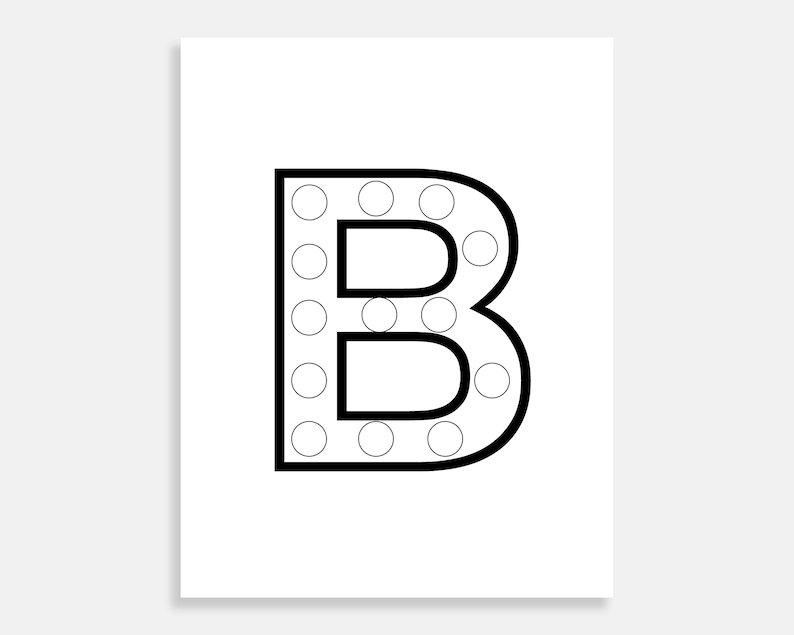 Printable Uppercase Do-a-dot Letters. Printable Dot Alphabet. | Etsy