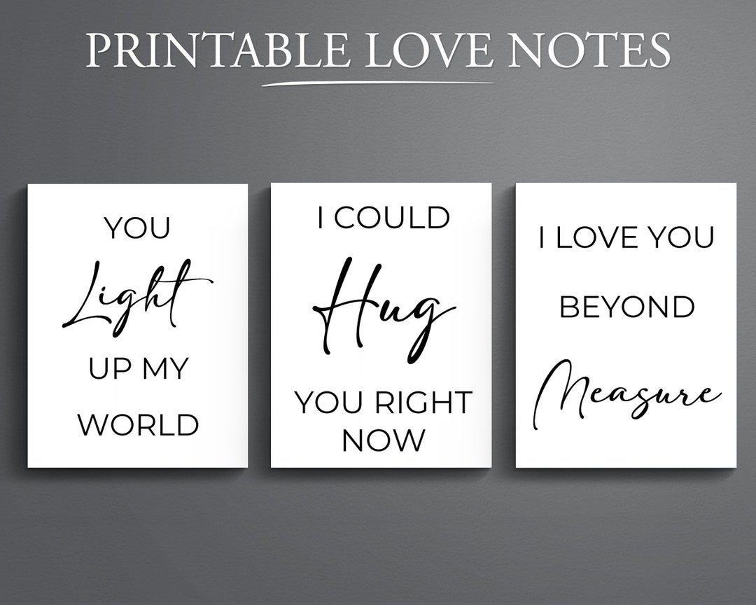 45 Printable Love Notes: Romantic Messages (PDF) - Etsy