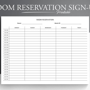 Room Reservation Sign-up PDF. Conference Room Reservation. Meeting Room ...