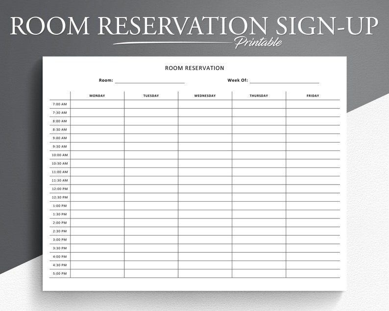 Room Reservation Sign-up PDF. Conference Room Reservation. Meeting Room ...
