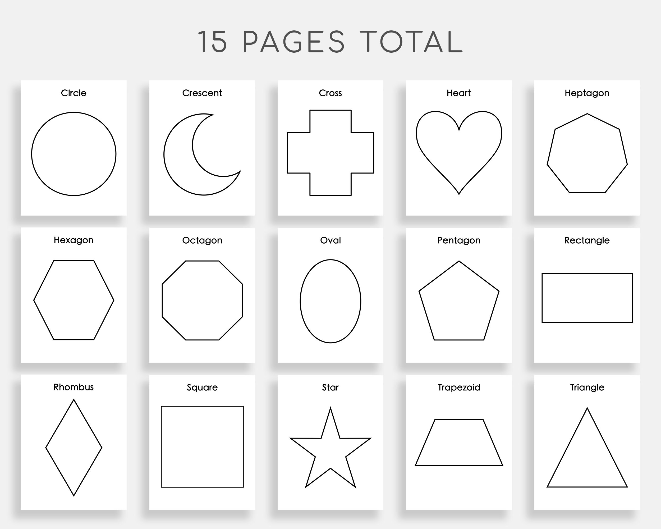 Basic Shape Pages. 15 Basic Shape Coloring Pages. Shape - Etsy Finland