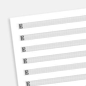 Printable Alto Clef Sheet Music for Letter/a4. Blank Music | Etsy