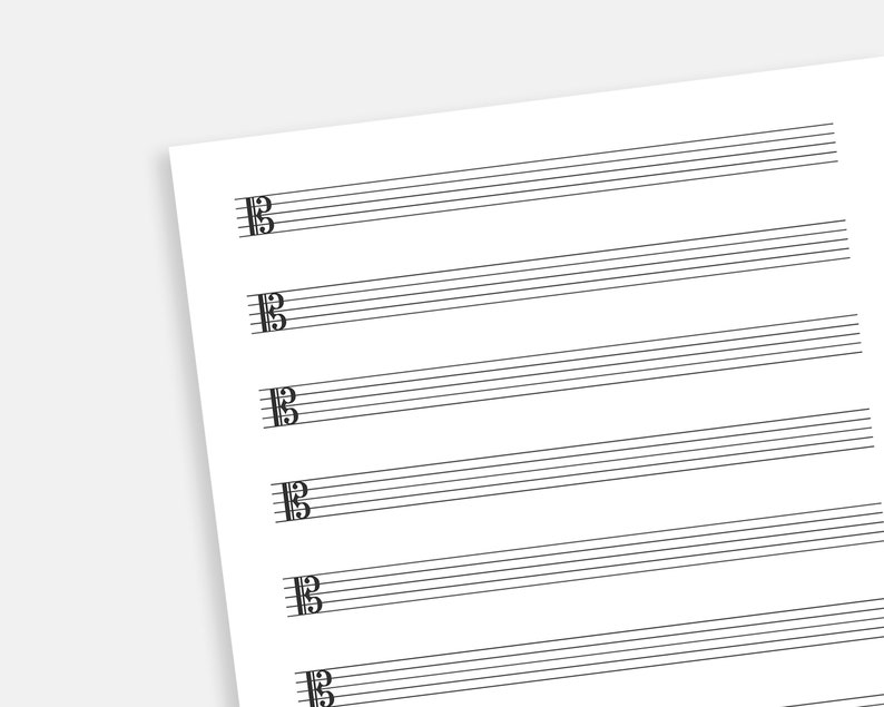 Printable Alto Clef Sheet Music for Letter/a4. Blank Music | Etsy