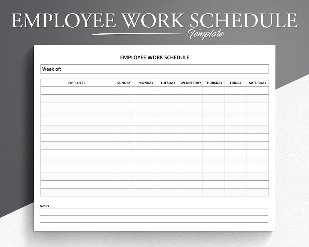 Employee Work Schedule. Pdf/google Docs. Employee Time Sheet. Employee ...