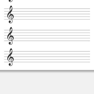 Kids Printable Treble Clef Sheet Music for Letter/a4. Blank - Etsy