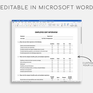 Employee Exit Interview for Google Docs/microsoft Word. - Etsy