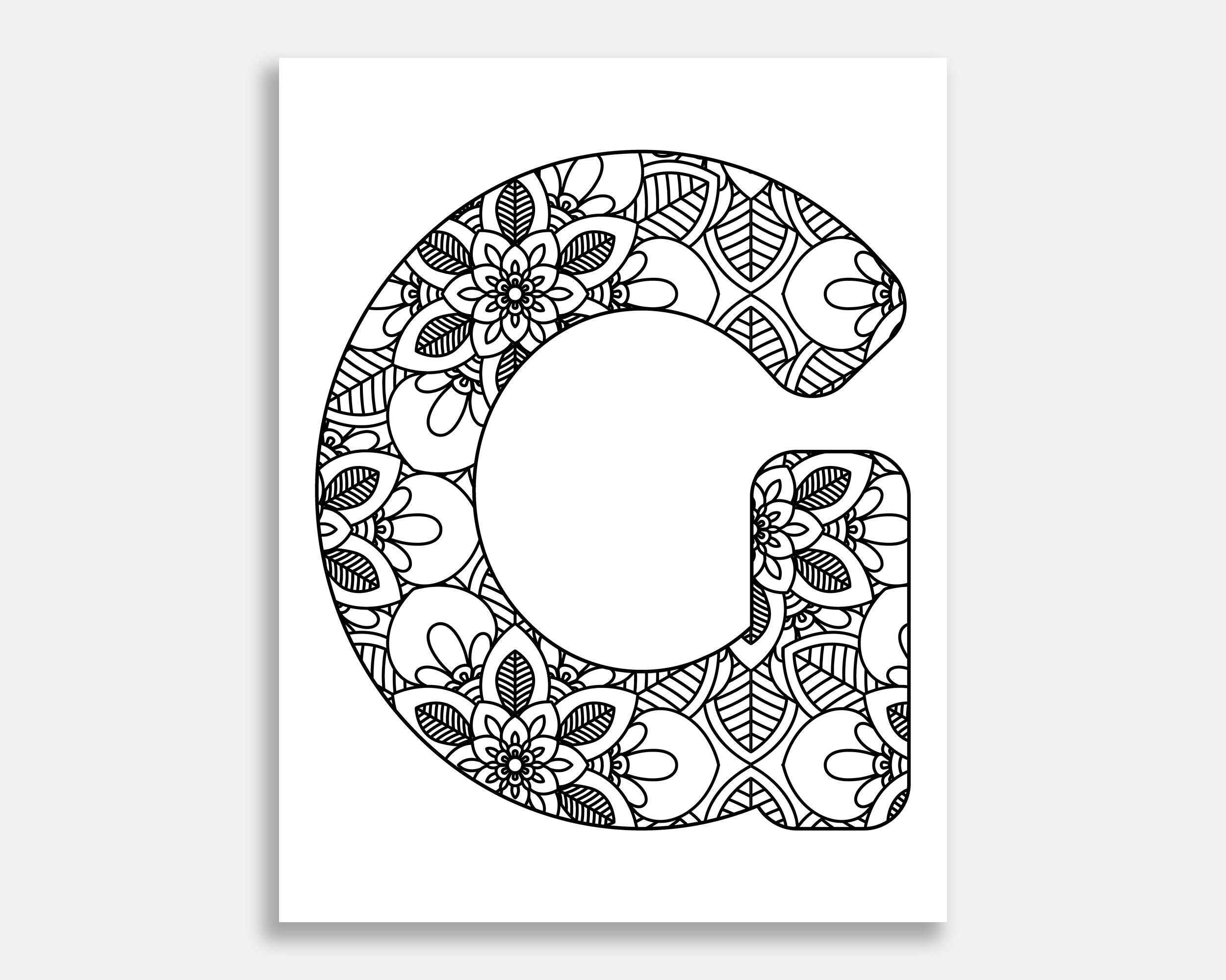 Mandala Alphabet Coloring Pages. Letter Coloring. Printable | Etsy