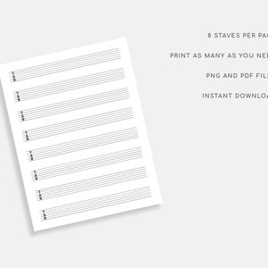 Printable Guitar Tab Paper for US Letter and A4. Blank Guitar - Etsy