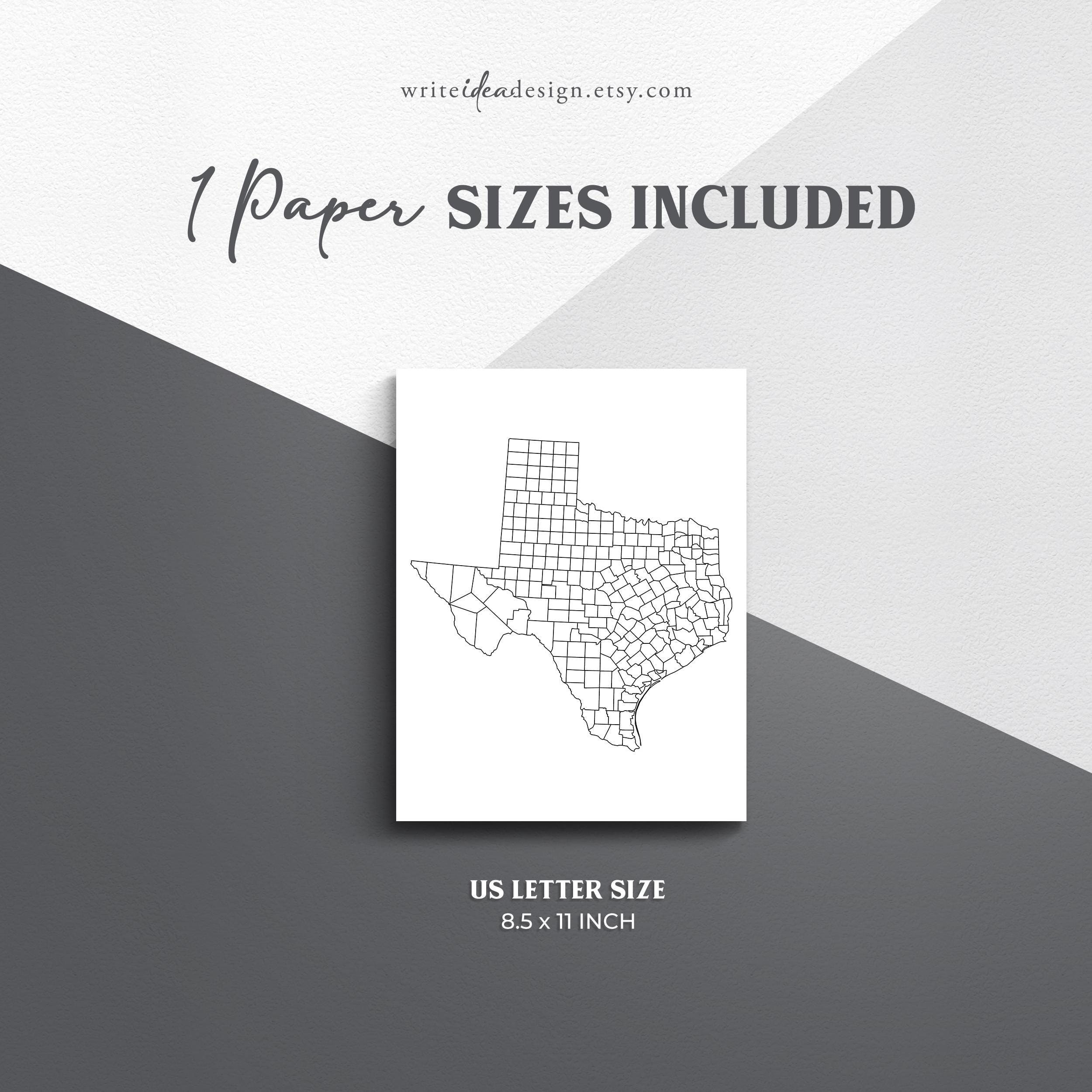 Printable Texas County Map: Geography Activity, Homeschool Resource ...