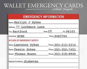 Emergency Alert Cards - Etsy