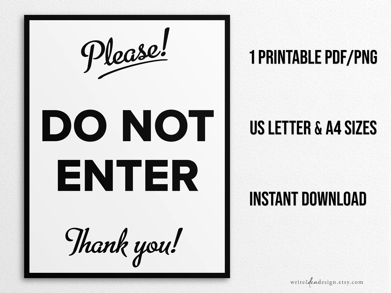 Printable Please Do Not Enter Sign, US Letter, A4 (digital Download) - Etsy