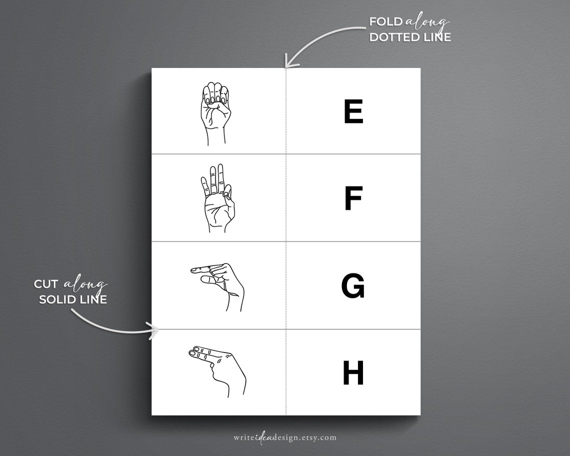 Printable Sign Language Flash Cards. ASL Flash Cards. Sign - Etsy