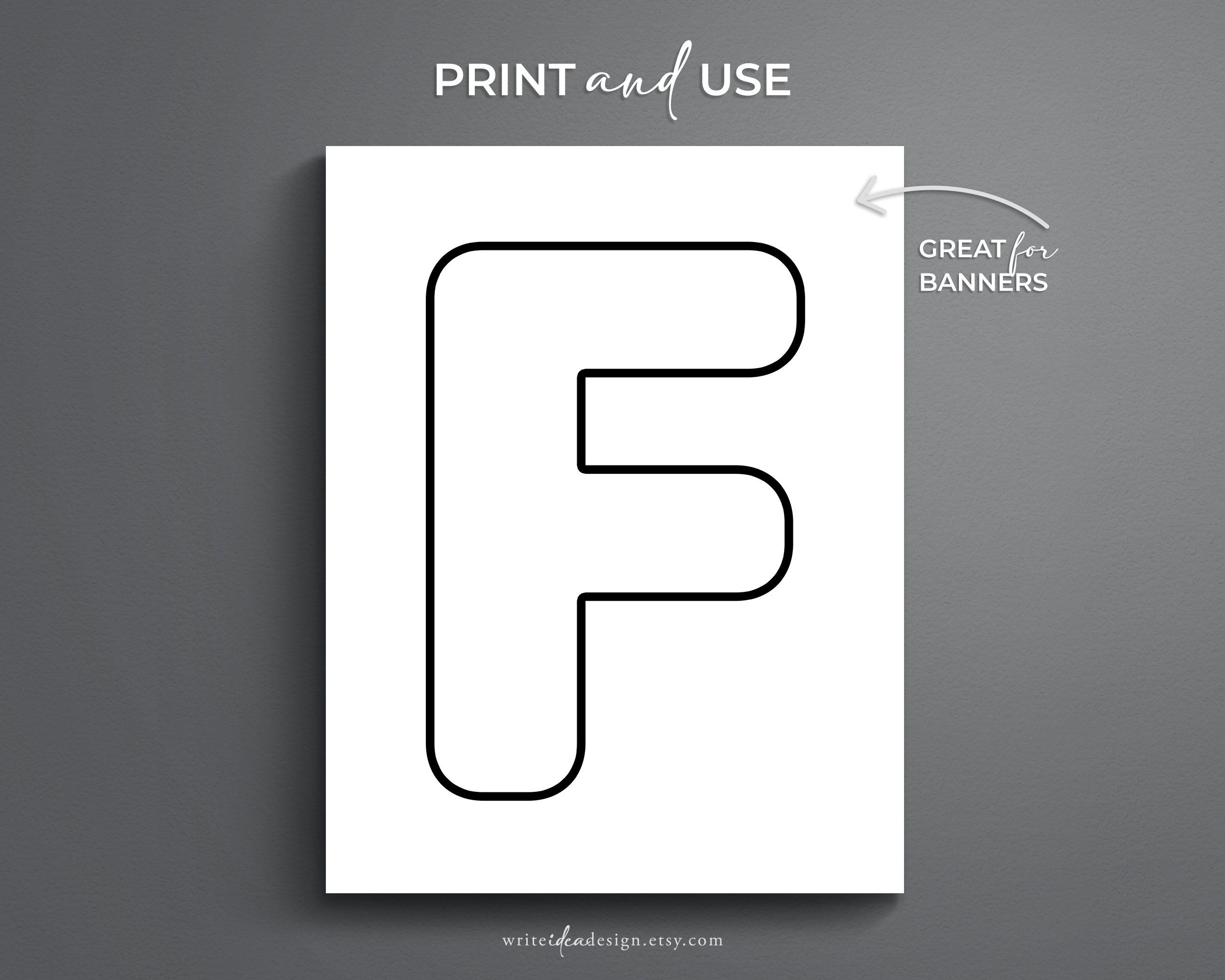 Printable Big Uppercase Letters. Printable Alphabet. 26 Pages. - Etsy