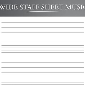 Wide Staff Sheet Music for Letter/a4. Blank Sheet Music - Etsy