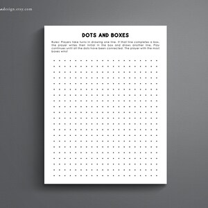 Dots and Boxes Printable Game. Dot Grid Printable Game. Pigs in a Pen ...