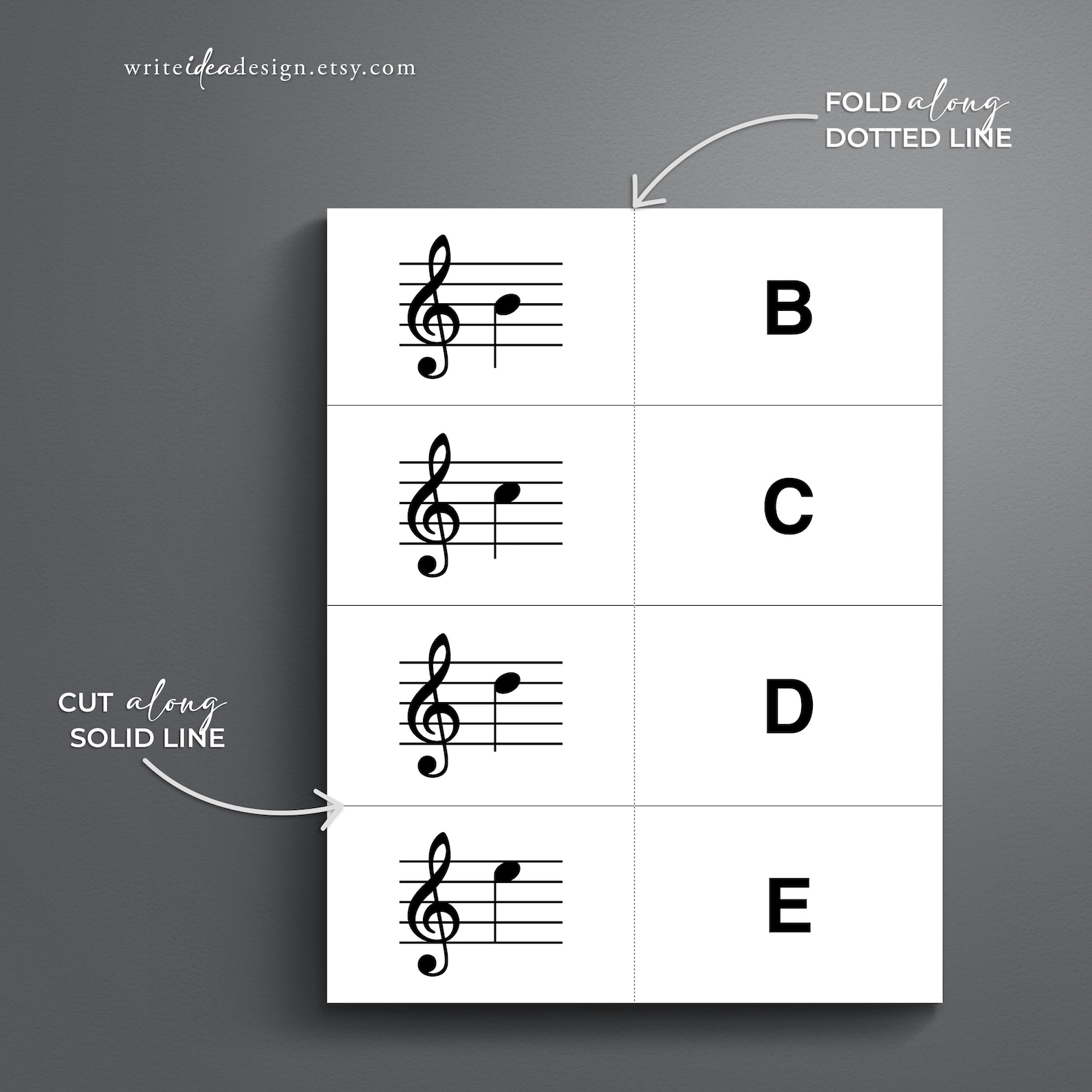 Printable Music Note Flash Cards. Treble Clef. Learning to Read Music ...
