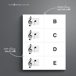 Printable Music Note Flash Cards. Treble Clef. Learning to Read Music ...