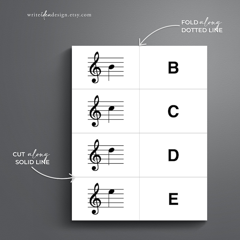 Printable Music Note Flash Cards. Treble Clef. Learning to Read Music ...