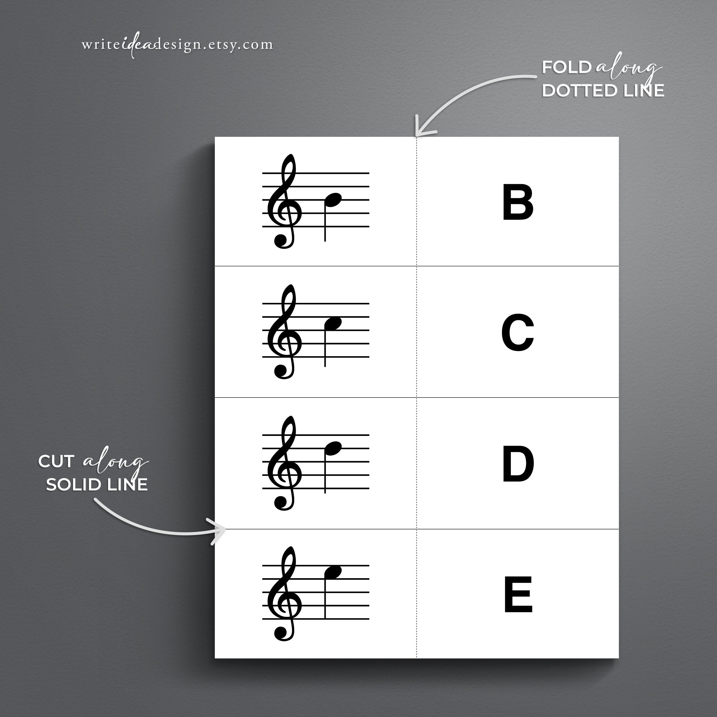 Printable Music Note Flash Cards. Treble Clef. Learning to Read Music ...