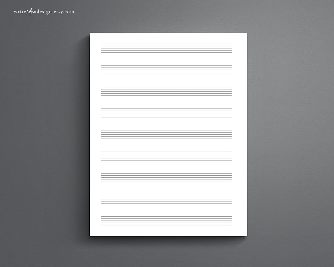 Printable Sheet Music for Letter/a4. Blank Sheet Music Printable. Blank ...