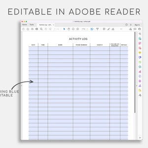 Activity Log. Activity Tracker Template. Activity and - Etsy